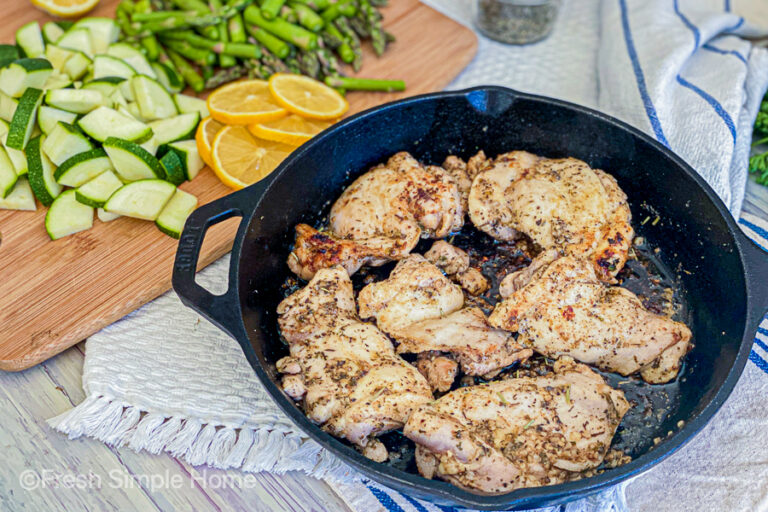 One Pan Greek Chicken Thighs — Fresh Simple Home